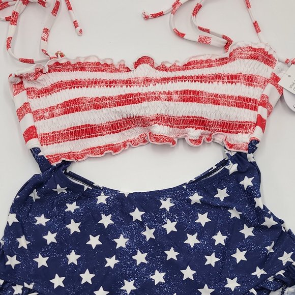 Hot Water | Swim | Nwt Usa American Flag Monokini Cut Out Swimsuit L ...